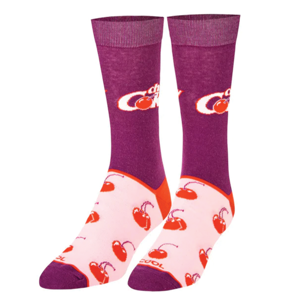 Cherry Coke Cherries Folded Crew Socks - Sugar Life Candy