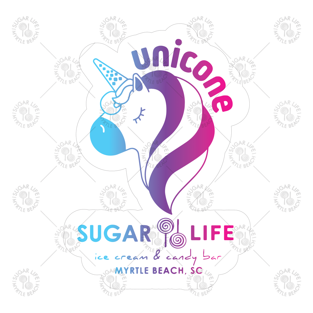 Sugar Life UniCone Logo - Sticker - Sugar Life Candy