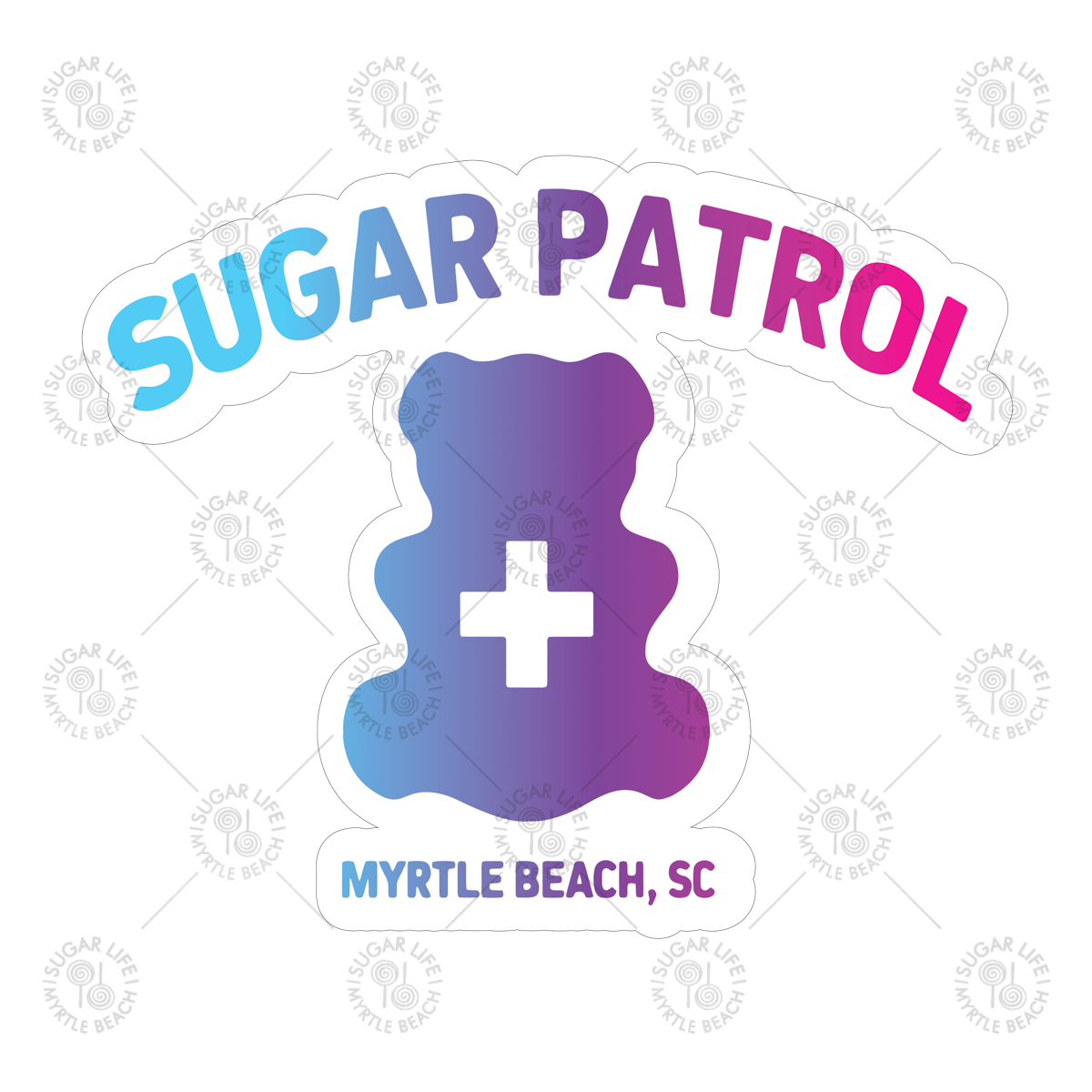 Sugar Life Sugar Patrol Gummy Bear Logo - Sticker - Sugar Life Candy