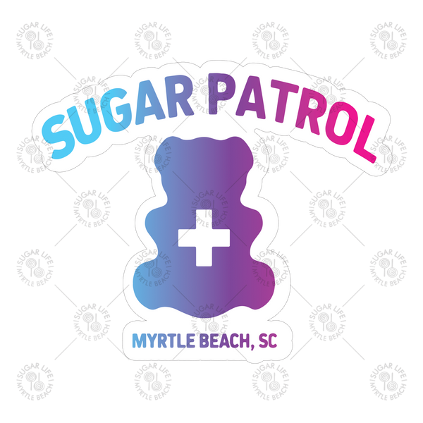 Sugar Life Sugar Patrol Gummy Bear Logo Sticker - Sugar Life Candy